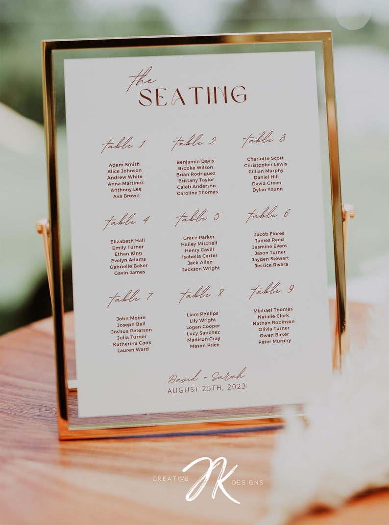 Terracotta Wedding Seating Chart Template Editable DIY - Etsy