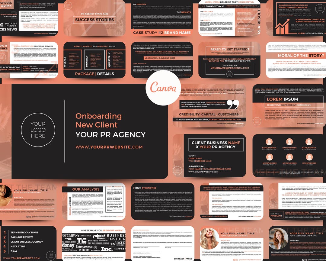 PR Agency 360 Canva Pitch Deck Bundle | DIY Slide Deck Template PR ...