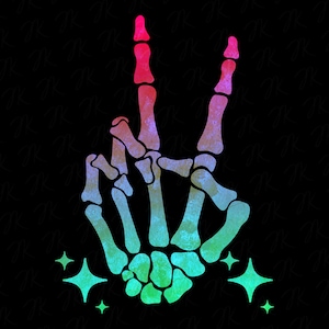 Neon Rainbow Skeleton Peace Sign PNG: Distressed Sublimation Design - Etsy