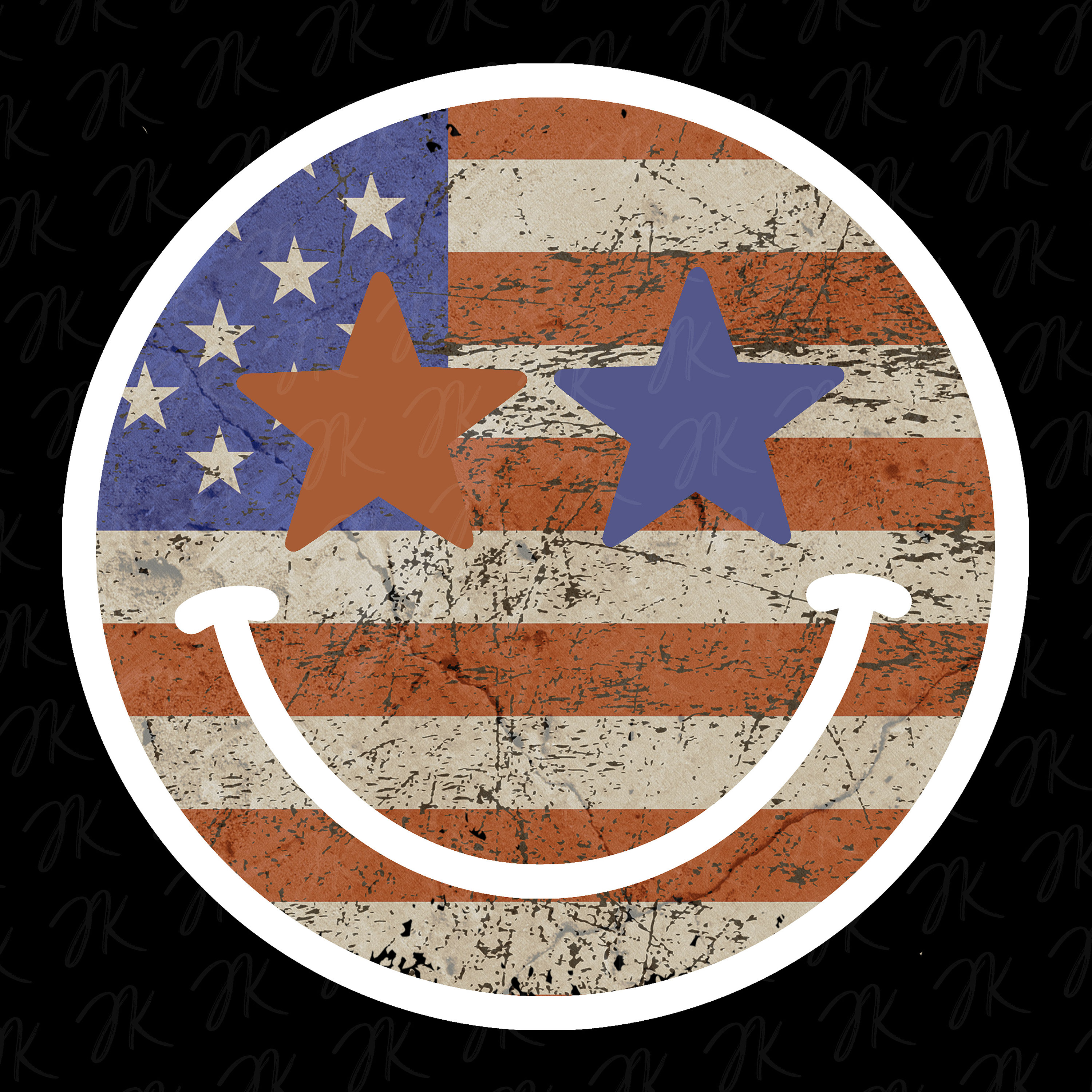 Retro American Flag Smiley Face PNG USA Smiley Sublimation - Etsy