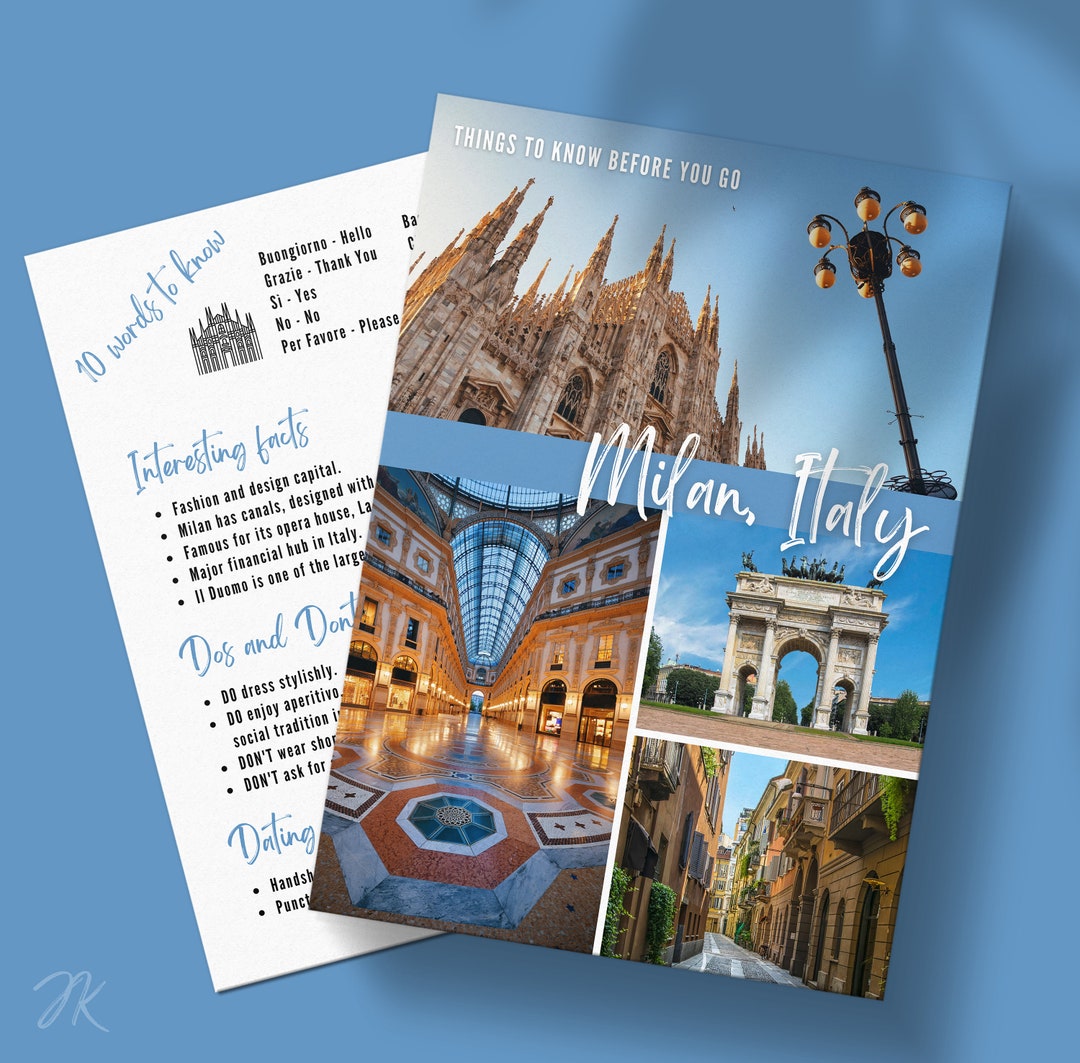 Milan, Italy Travel Cheat Sheet | Quick Guide Printable | 10 Words to ...