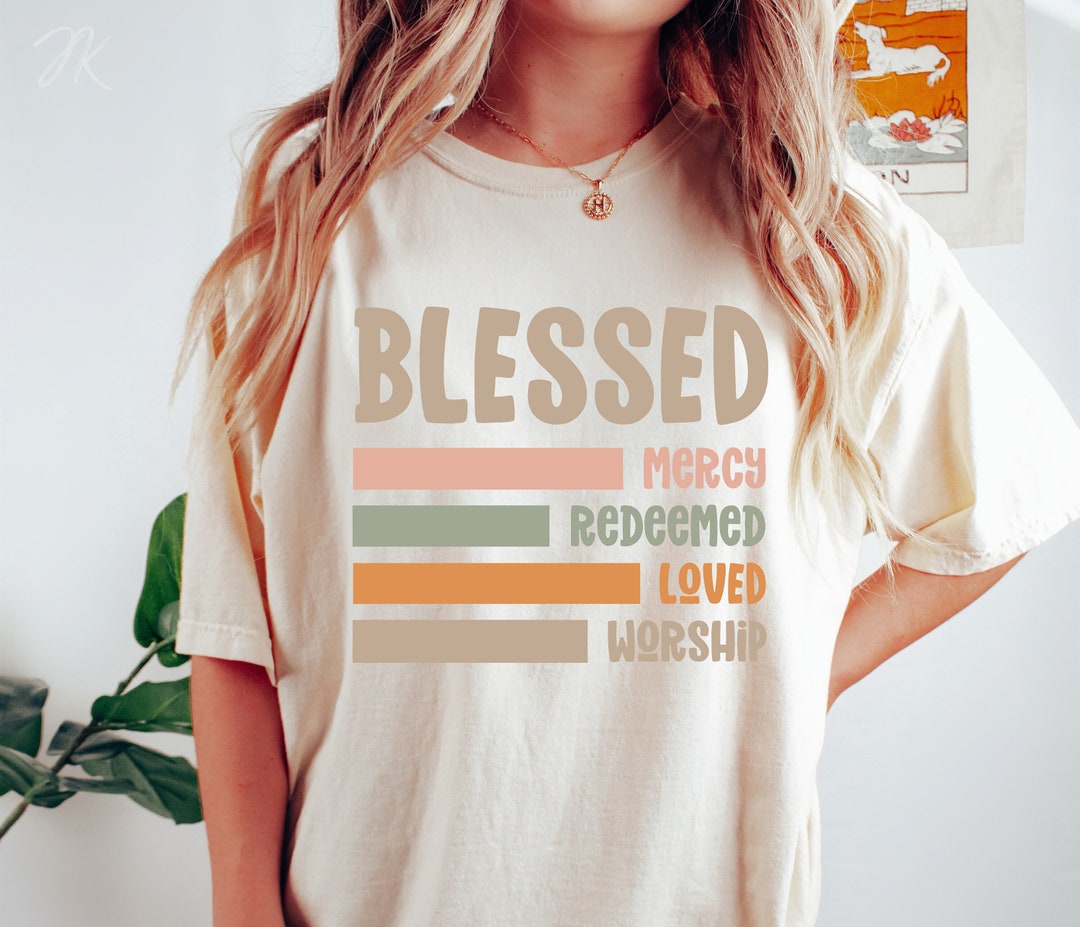 Boho Christian PNG: Retro Blessed Design (digital Download) - Etsy