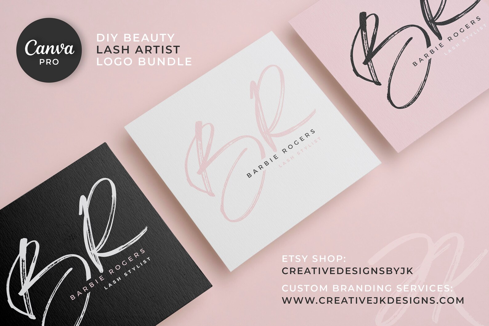 Pink Beauty Logo Lash Artist DIY Logo Design Template - Etsy
