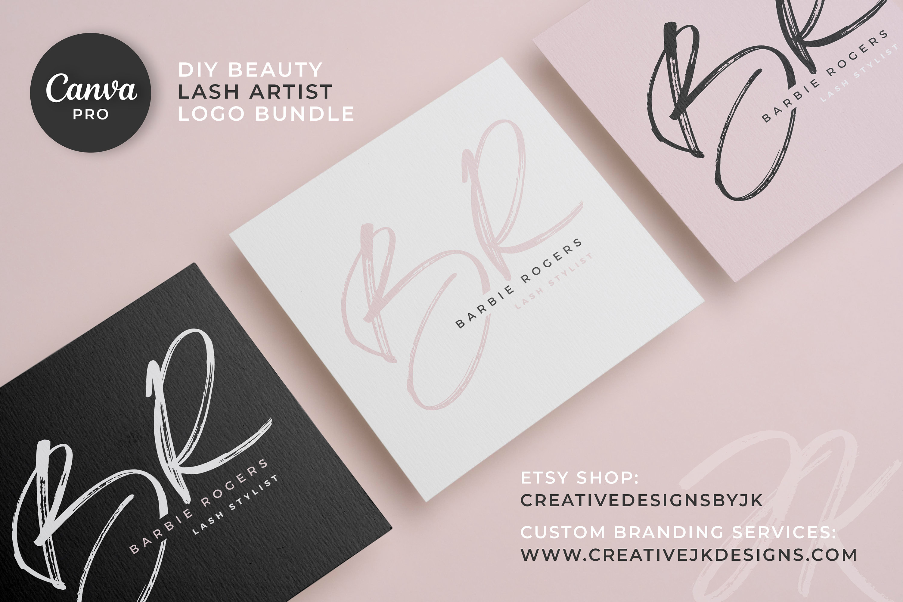 Pink Beauty Logo Lash Artist DIY Logo Design Template - Etsy