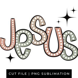 Boho Jesus Doodle Dots PNG | Bright Doodle Sublimation Design | Gift ...