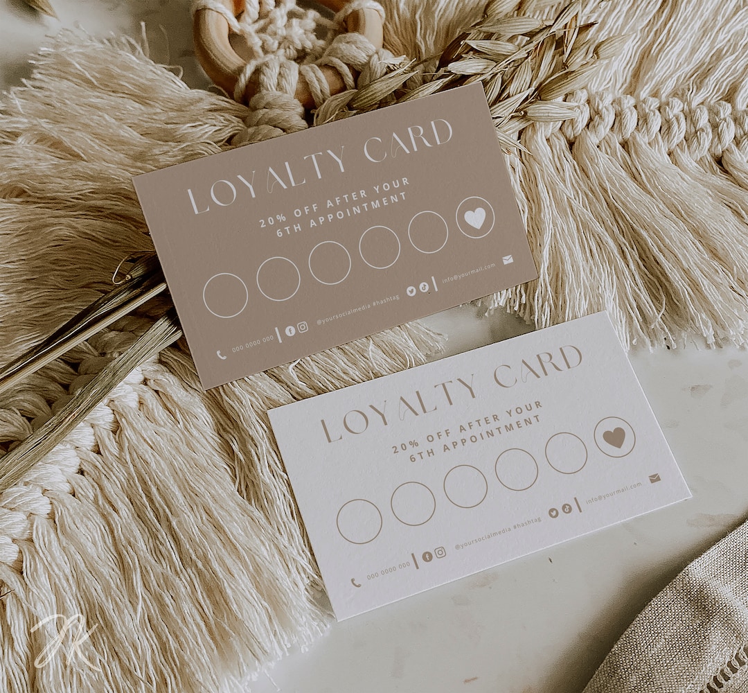 Boho Loyalty Card Bundle: Salon VIP Rewards (canva Pro Editable ...
