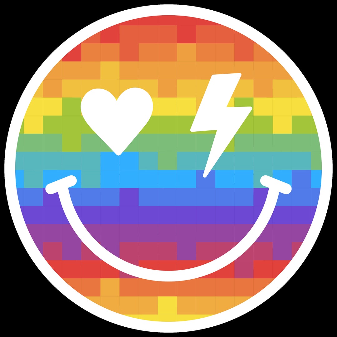 Rainbow Smiley Face Png Sublimation | LGBTQIA Pride Month | Retro ...