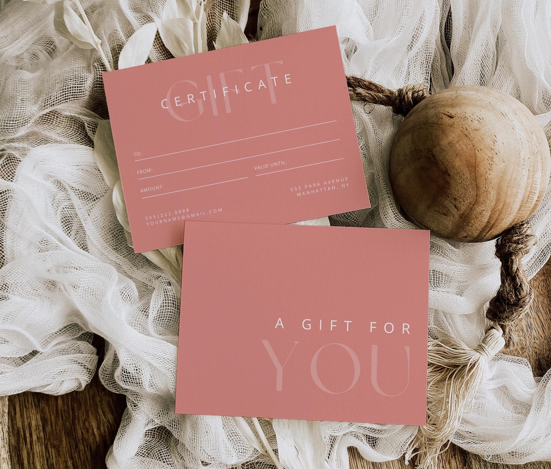 Peachy Pink Boho Gift Certificate Template: DIY Editable Voucher (canva ...