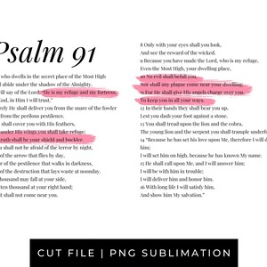 Psalms 91 PNG Bundle: Christian Sublimation Design for 16oz Libbey ...