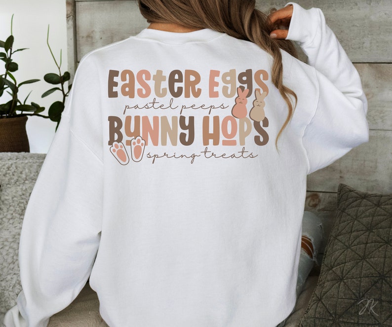 Boho Easter Eggs Pastel Peeps PNG | Cute Easter PNG | Retro Easter ...