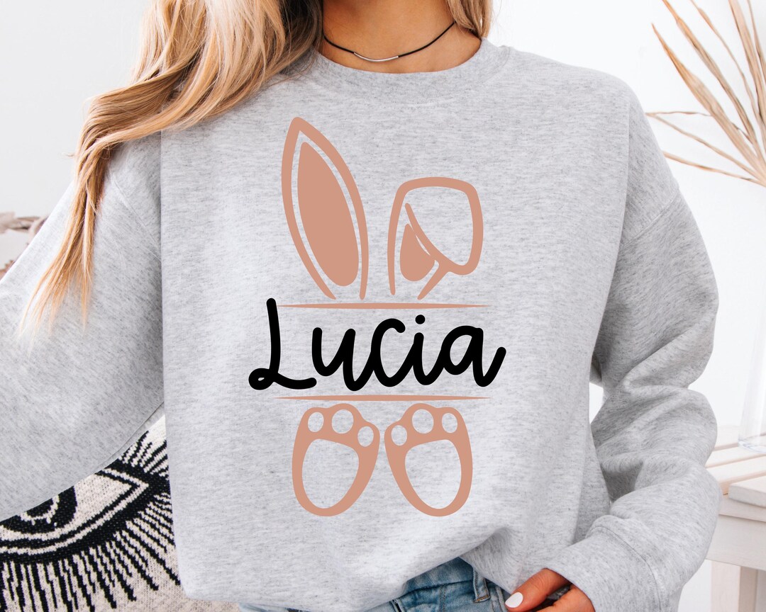 LUCIA Gift | Easter Bunny Name SVG PNG | Easter Bunny Name Monogram ...