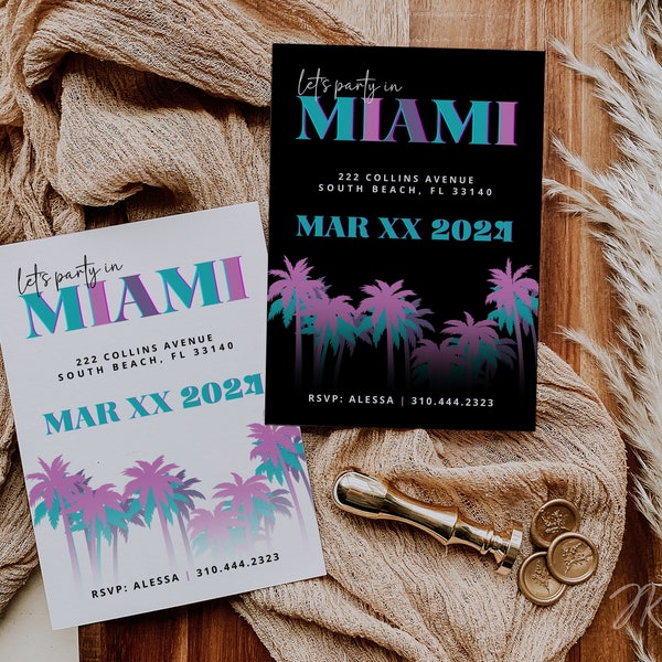 Miami Vice Invitations - Etsy