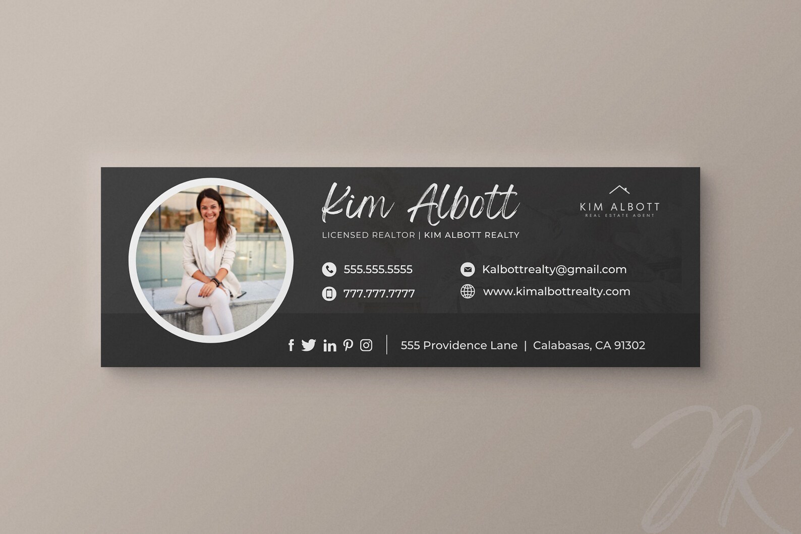 Real Estate DIY Email Signature Set of 2 With Logo Photo - Etsy