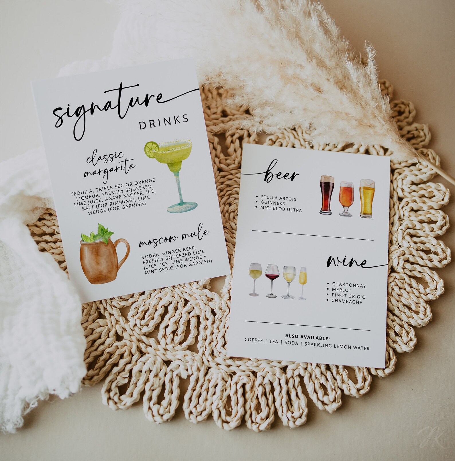 Signature Drink Sign Bar Menu Template Modern Drink Menu - Etsy