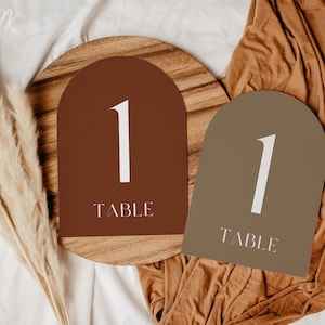 Arch Table Number Template Bundle Terracotta Boho Sage Black Modern ...