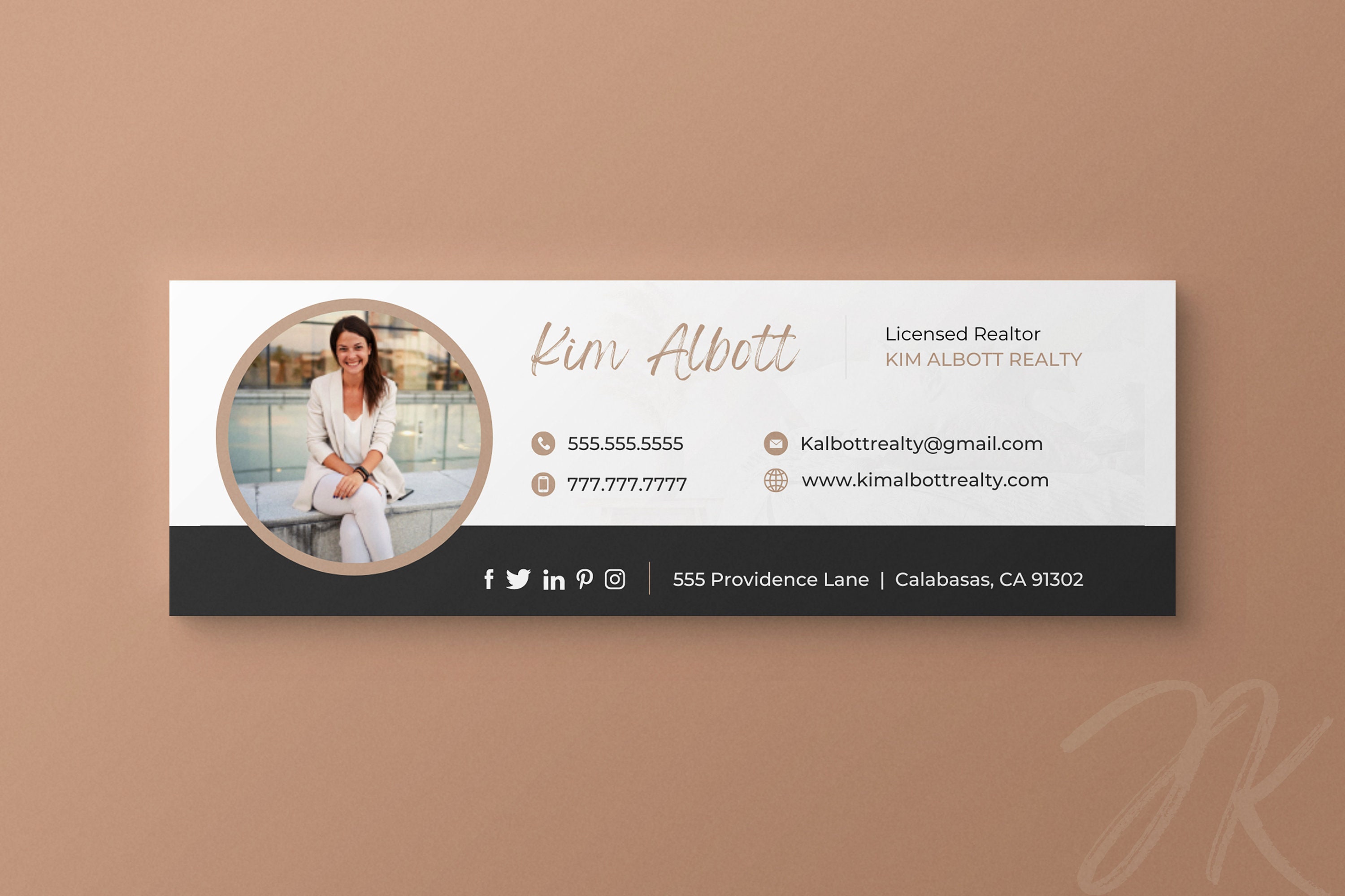 Real Estate DIY Email Signature Set of 2 With Logo Photo - Etsy