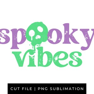 Spooky Vibes Distressed SVG PNG Skull Halloween T-shirt Design ...