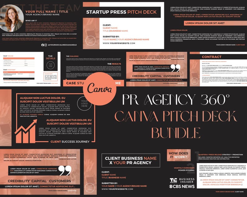 PR Agency 360 Canva Pitch Deck Bundle | DIY Slide Deck Template PR ...
