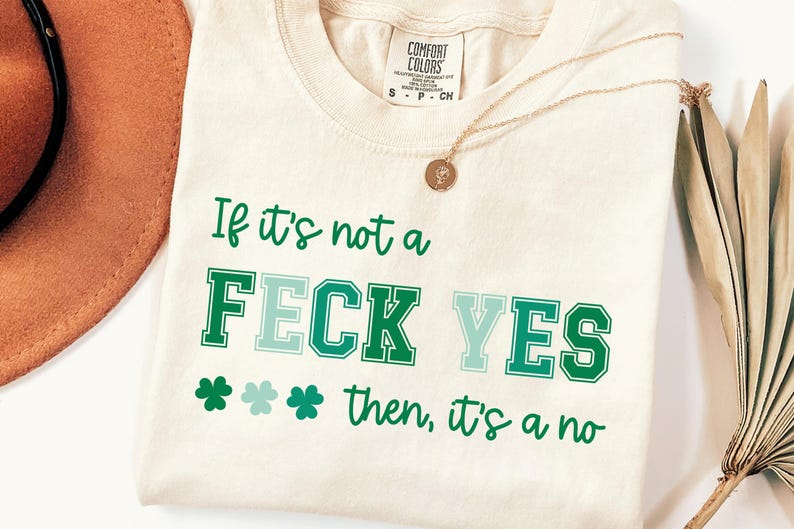 FECK YES Png | St Patrick's Day Png | Motivational Quote | Shamrock ...