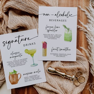 Signature Drink Sign | Bar Menu Template | Modern Drink Menu | Editable ...