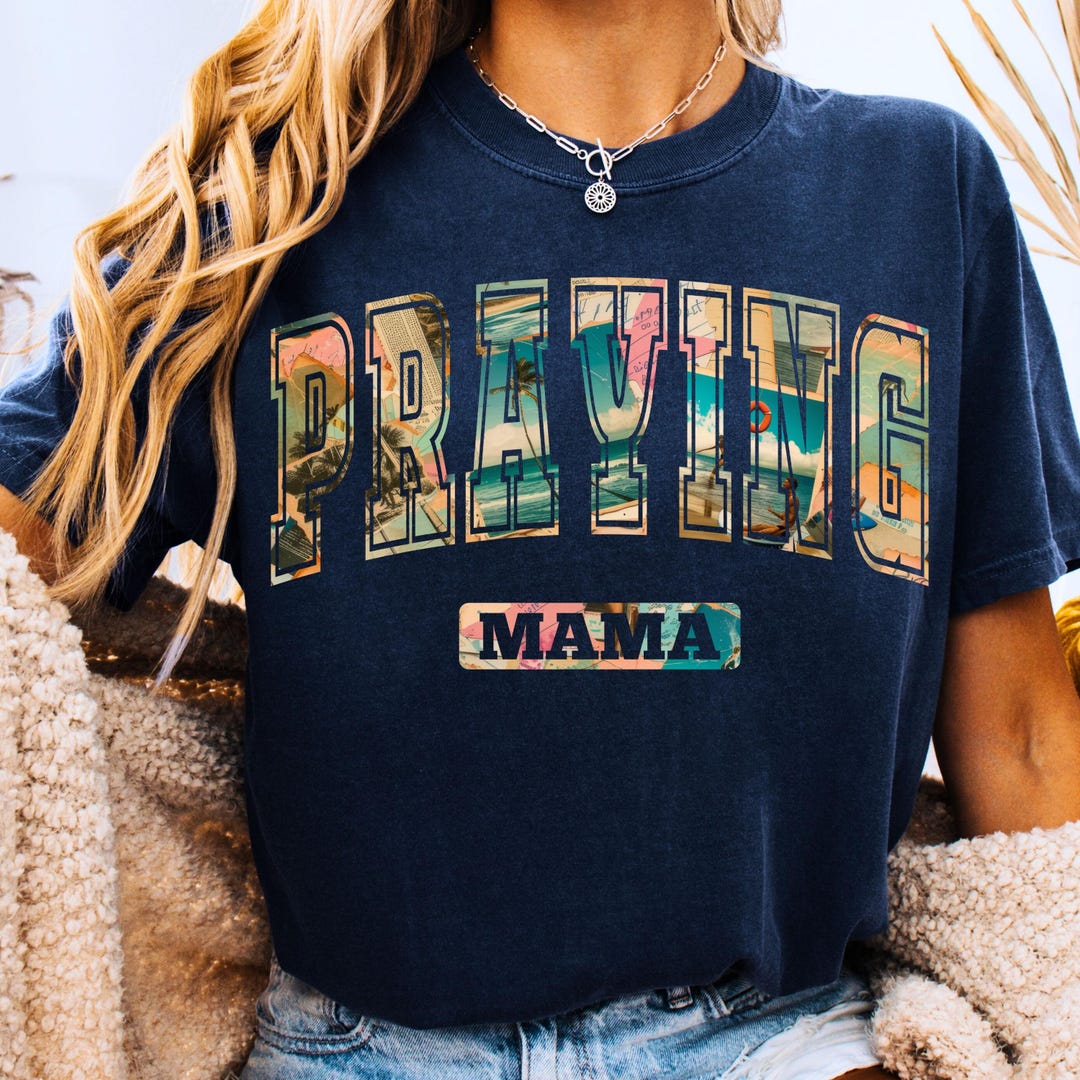 Praying Mama Surf Beach Collage PNG | Varsity Mom Design (digital) - Etsy