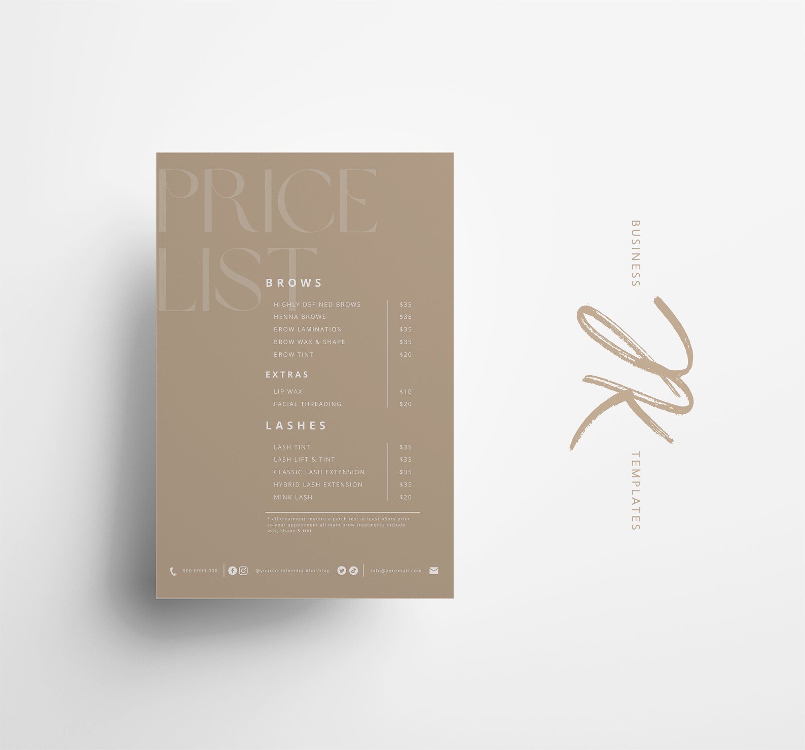 Boho Small Business Price List Template Beauty Price List - Etsy