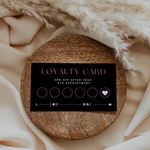Pink and Black Loyalty Card Bundle Beauty Referral Lash Business Card ...