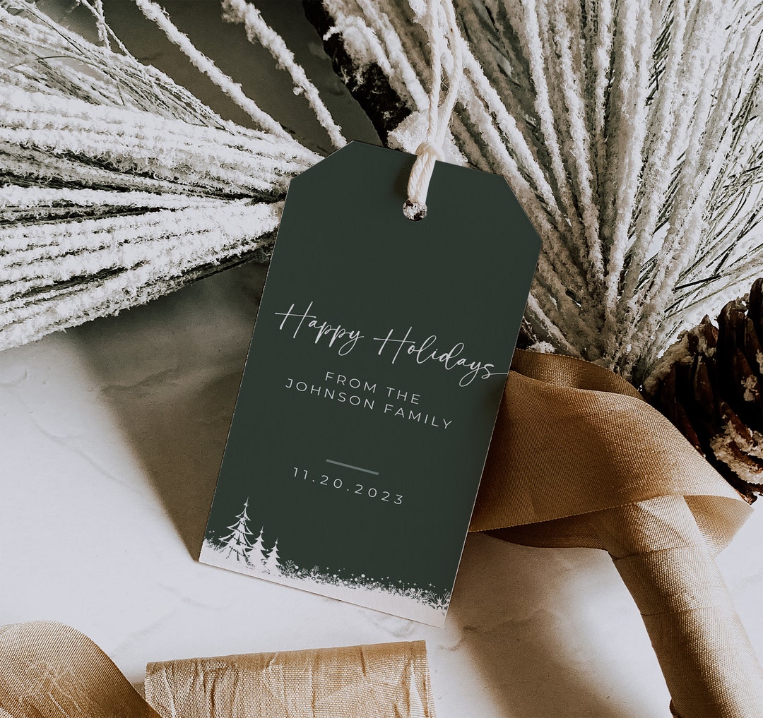 Editable Christmas Gift Tags | Boho Holiday Tag Bundle (instant ...