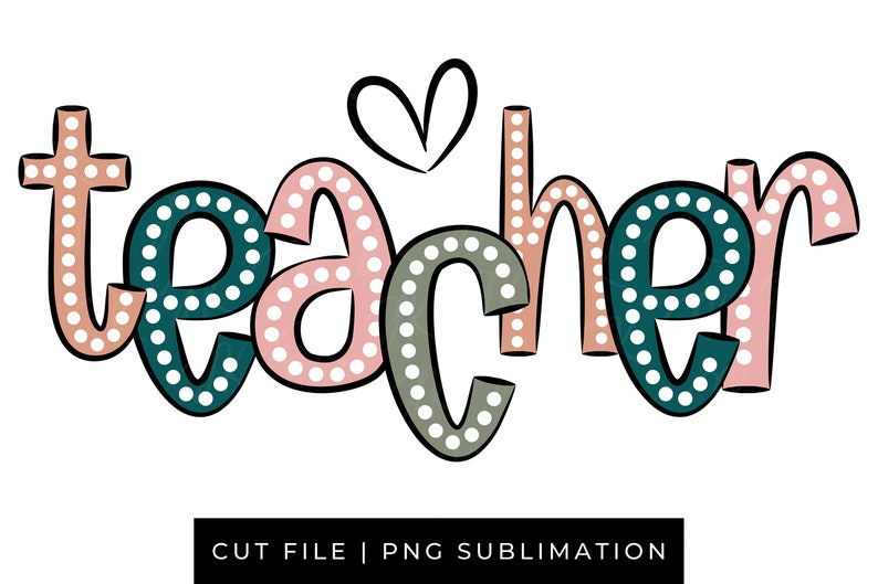 Boho Dalmatian Teacher Dots PNG: Doodle Sublimation Design (commercial ...