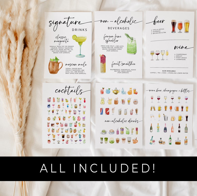 Signature Drink Sign Bar Menu Template Modern Drink Menu - Etsy