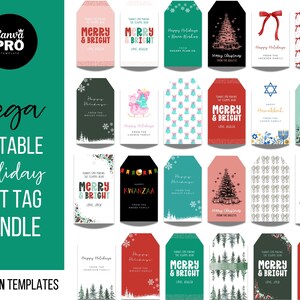 MEGA Holidays Gift Tags Bundle | DIY Christmas Tag | Editable Printable ...
