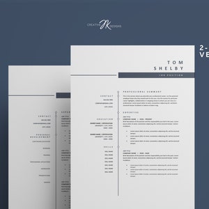 Navy Blue Resume Template | Resume Template Word | Modern Resume ...
