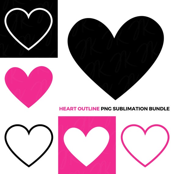 Love Heart Outline Pink