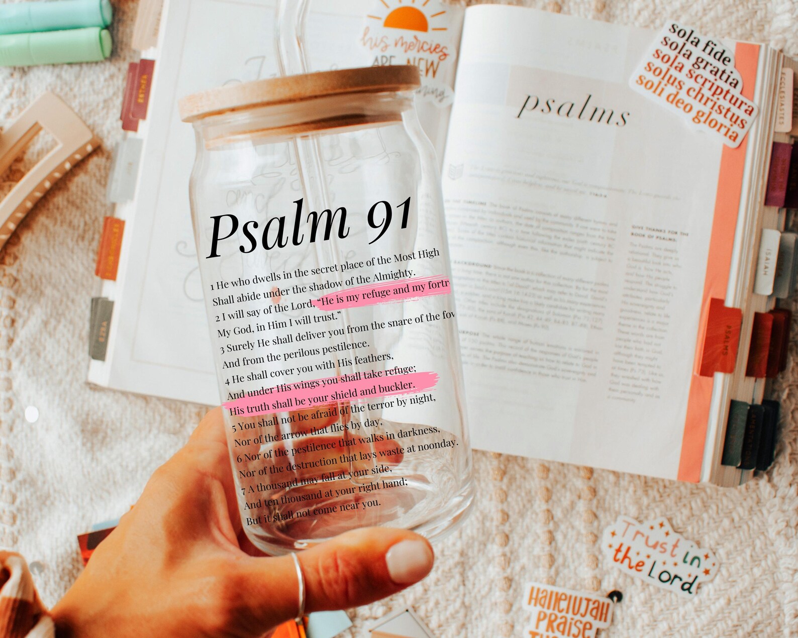 Psalms 91 PNG Bundle: Christian Sublimation Design for 16oz Libbey ...