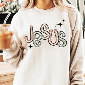 Boho Jesus Doodle Dots PNG | Bright Doodle Sublimation Design | Gift ...