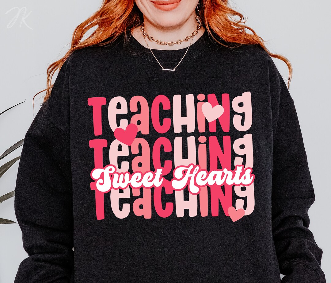 Retro Teaching Sweethearts PNG | Stacked Text Valentines PNG | Teacher ...