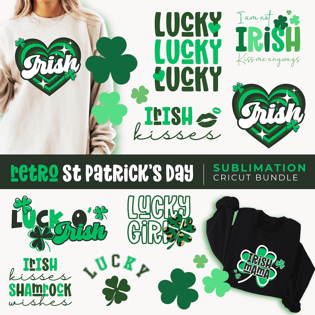 Retro St Patrick's Day PNG Sublimation Bundle Irish Shirt Design Cut ...