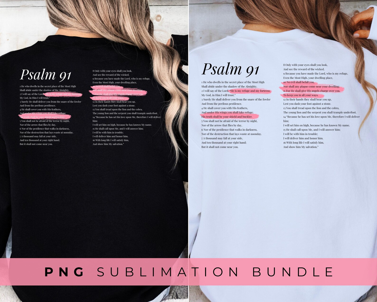 Psalms 91 PNG Bundle: Christian Sublimation Design for 16oz Libbey ...