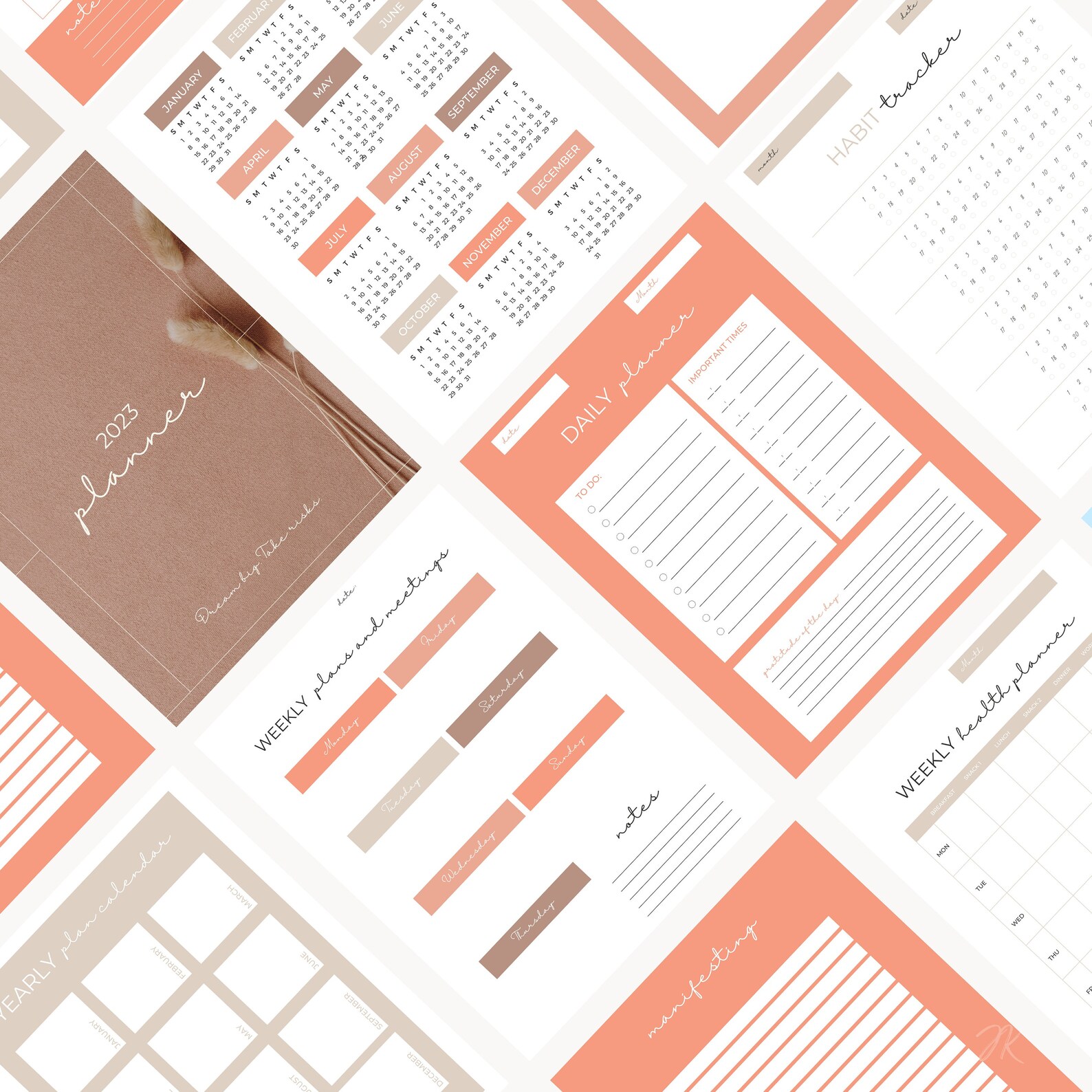 2023 Editable Digital Printable Boho Planner iPad Planner - Etsy