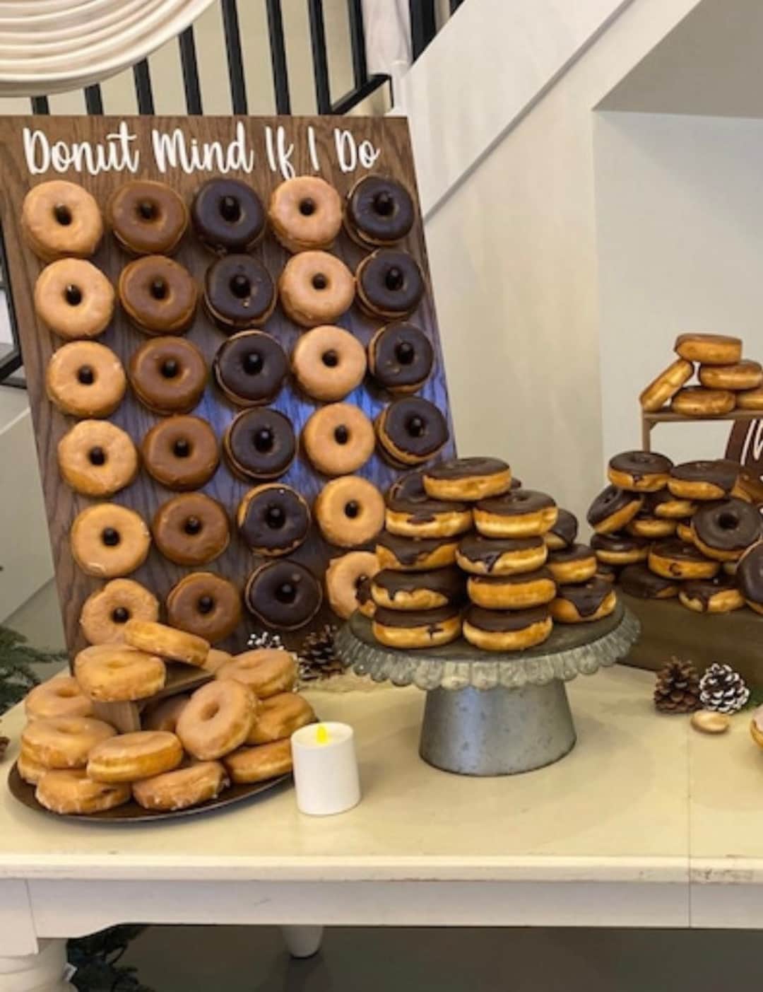 Rustic Donut Wall Stand: Dessert Table Display, Holds 30/60 Doughnuts ...