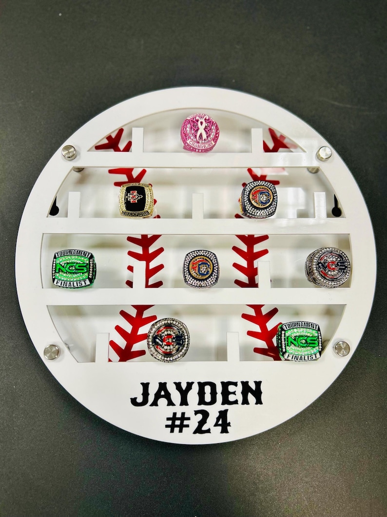 Personalized Baseball Ring Display: Acrylic Championship Trophy, Medal ...