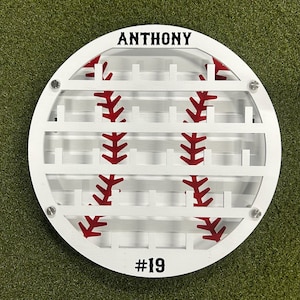 Personalized Baseball Ring Display: Custom Tournament Trophy Wall ...