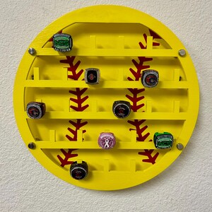 Personalized Softball Ring Display: Custom Team Trophy, Wall Hanger - Etsy