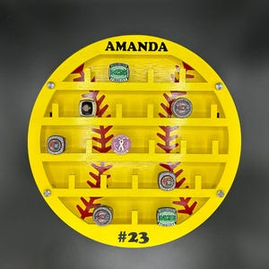 Personalized Softball Ring Display: Custom Team Trophy, Wall Hanger - Etsy