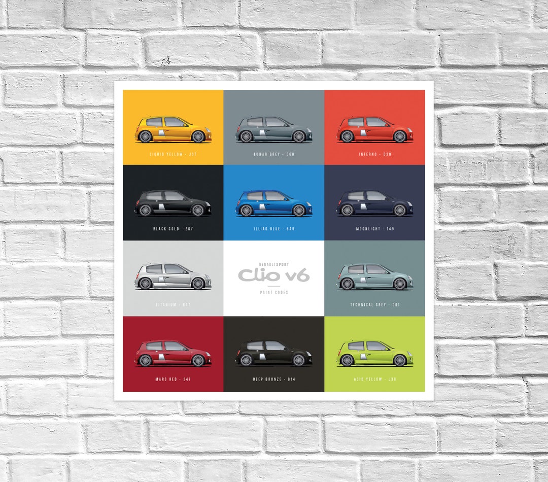 Renaultsport Clio V6 'paint Code Pop-art' Print - Etsy