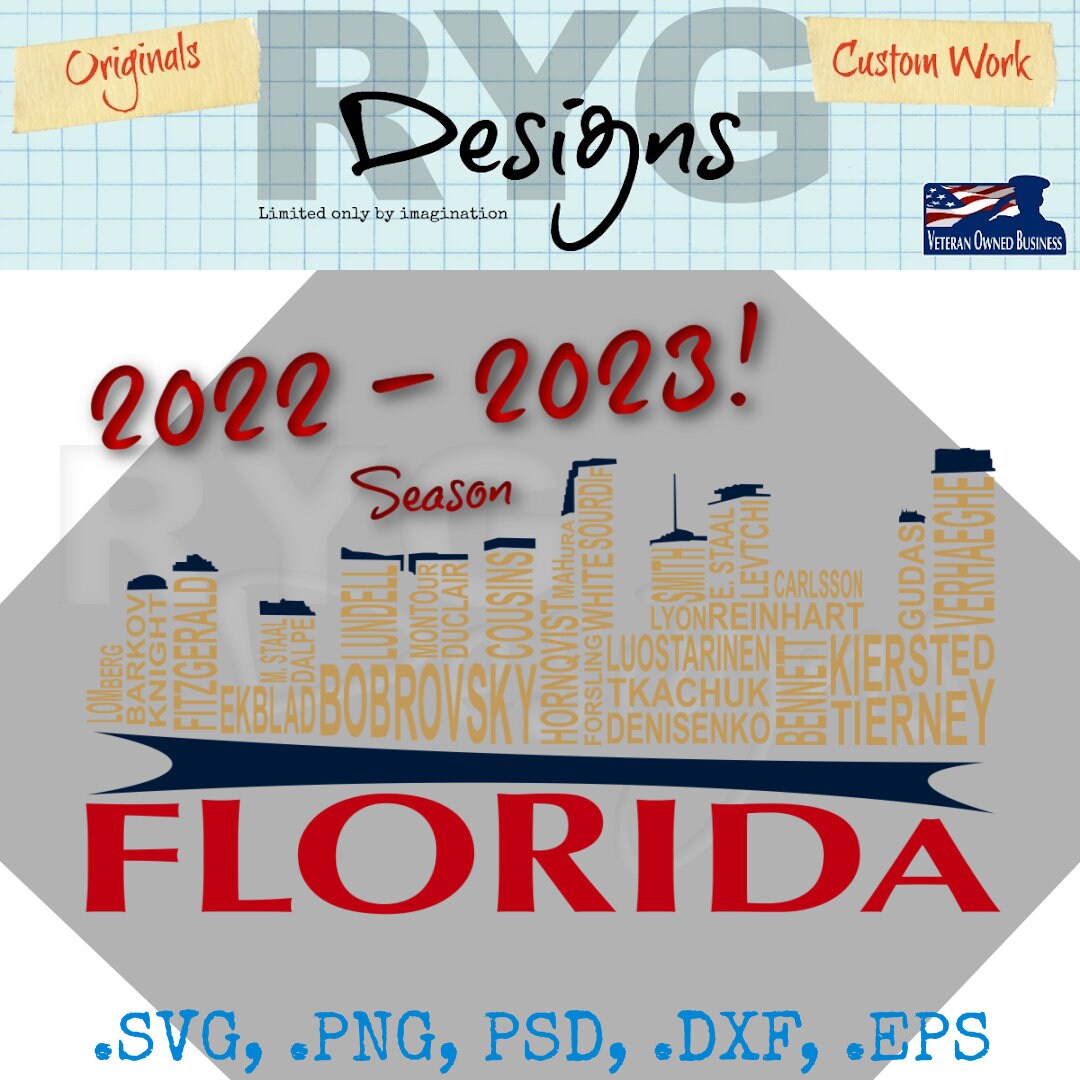 Florida Hockey Team Skyline Names Graphic - Etsy