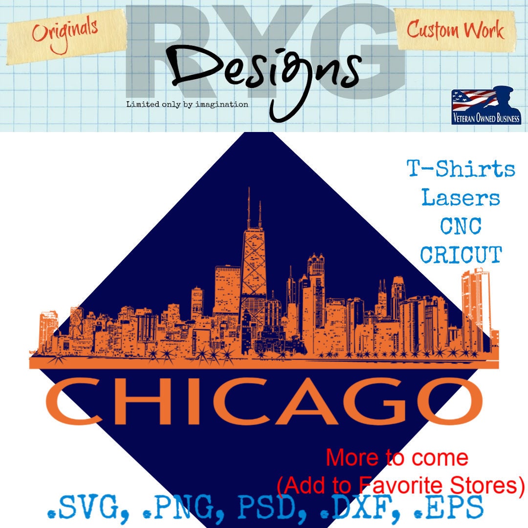 Chicago Skyline Graphic - Etsy