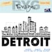 Detroit Icons Skyline Graphic - Etsy