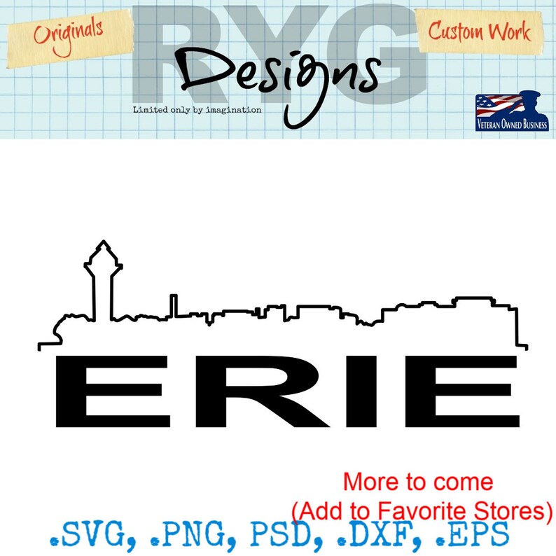 Erie Pennsylvania Skyline Graphic - Etsy