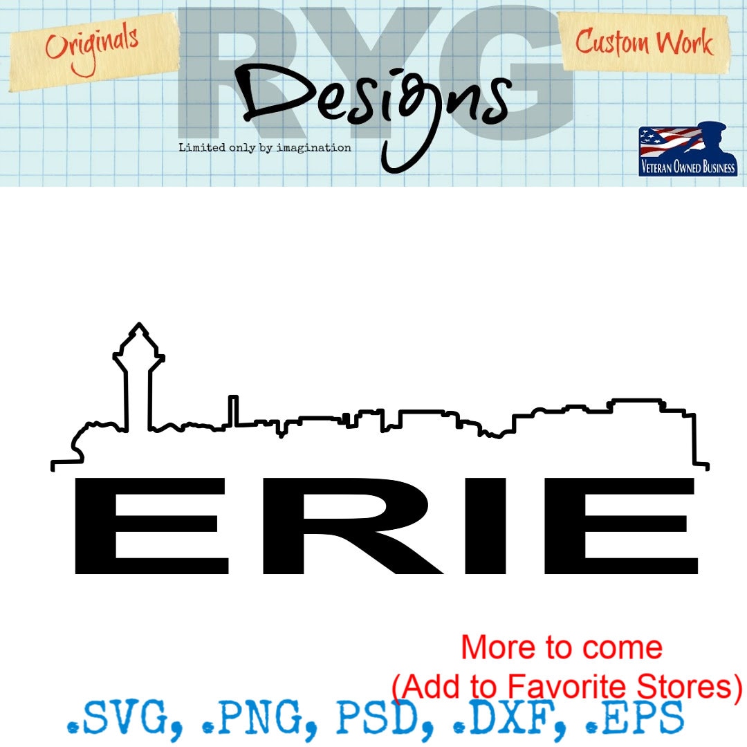 Erie Pennsylvania Skyline Graphic - Etsy